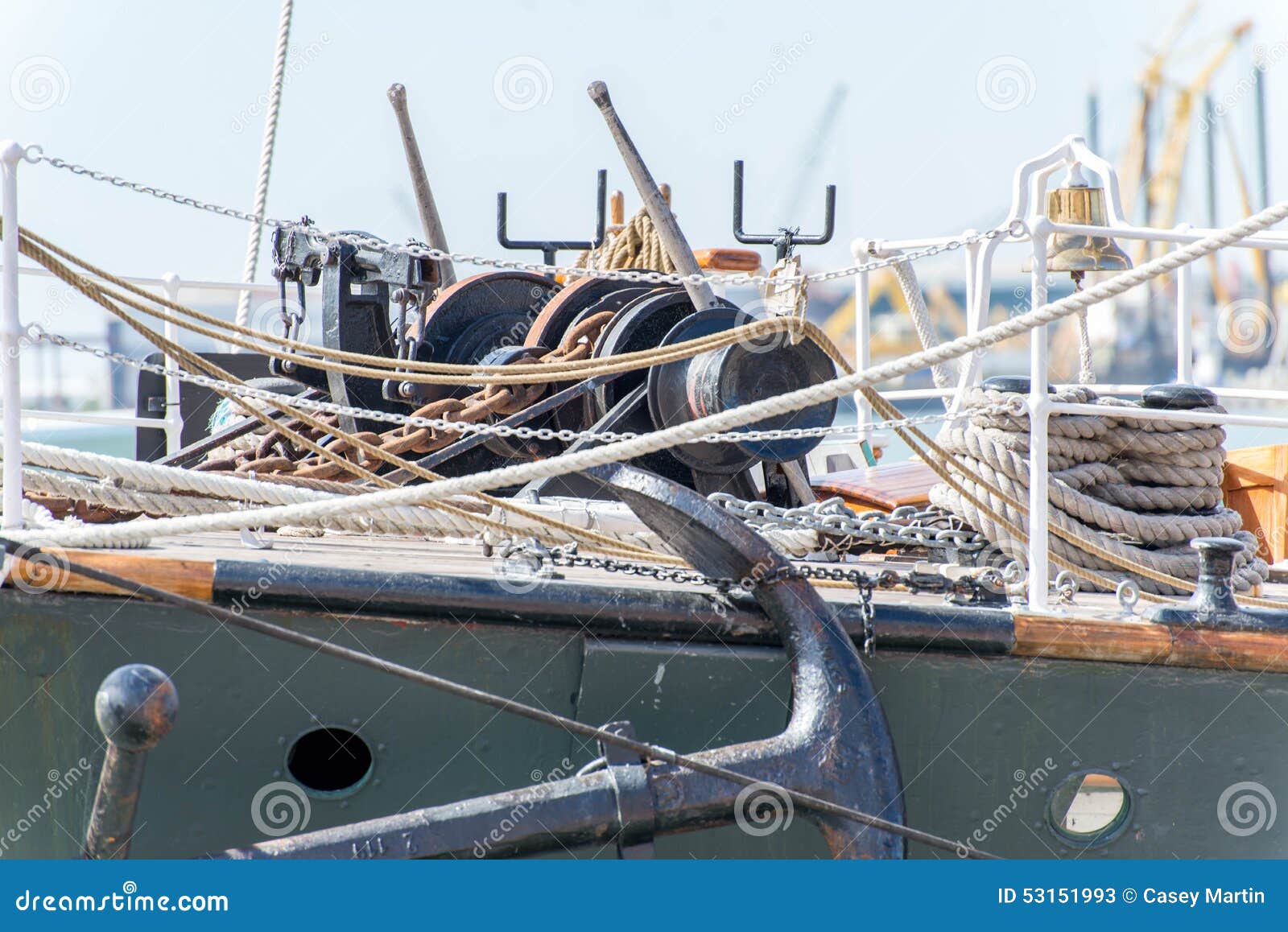 Sailboat Masts, Rigging and Rolled Up Sails Stock Image - Image of ...