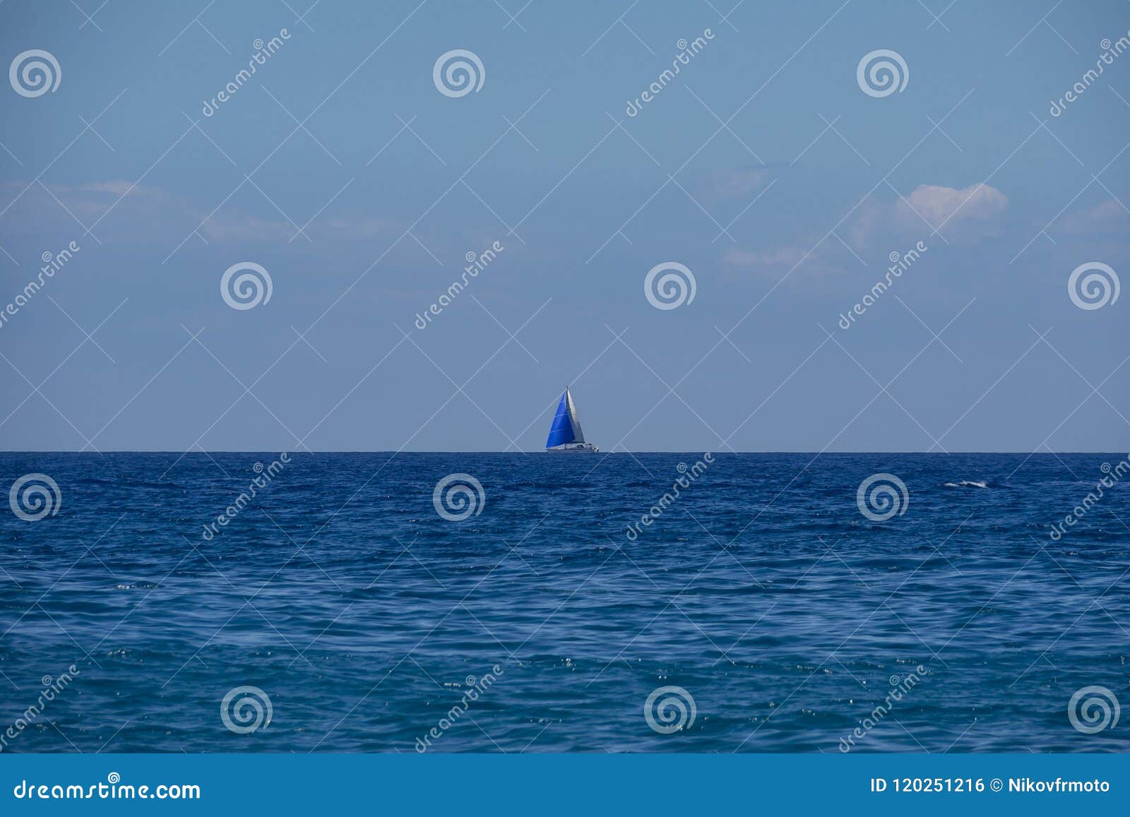 Sailboat in the Middle of the Sea Stock Photo - Image of nautical ...
