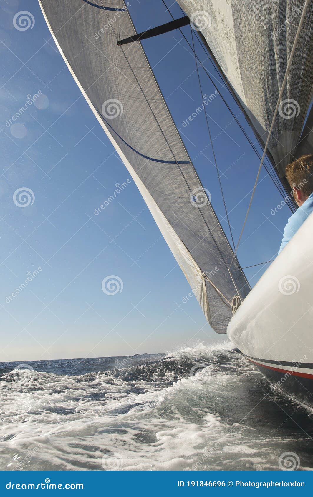 Photo of Sailboat on ocean stock photo. Image of coast - 191846696