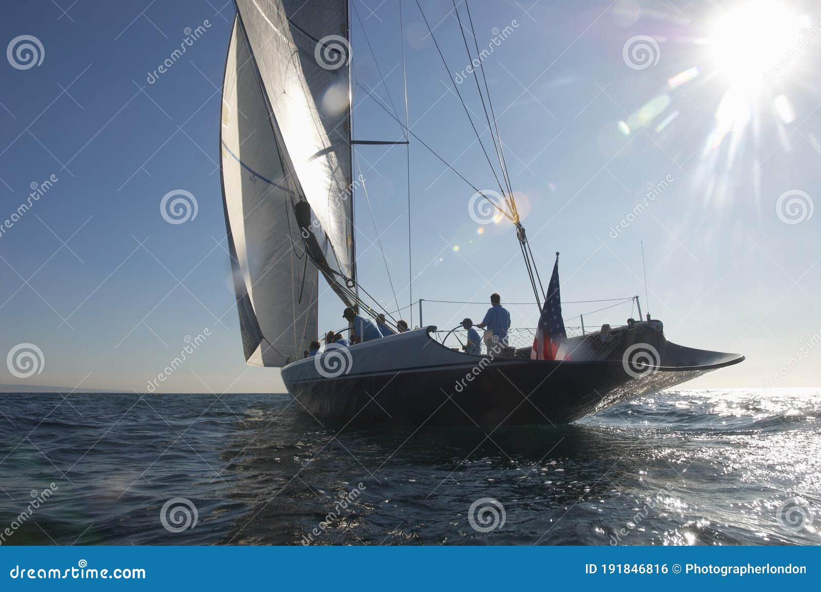 Photo of Sailboat on ocean stock photo. Image of tropical - 191846816
