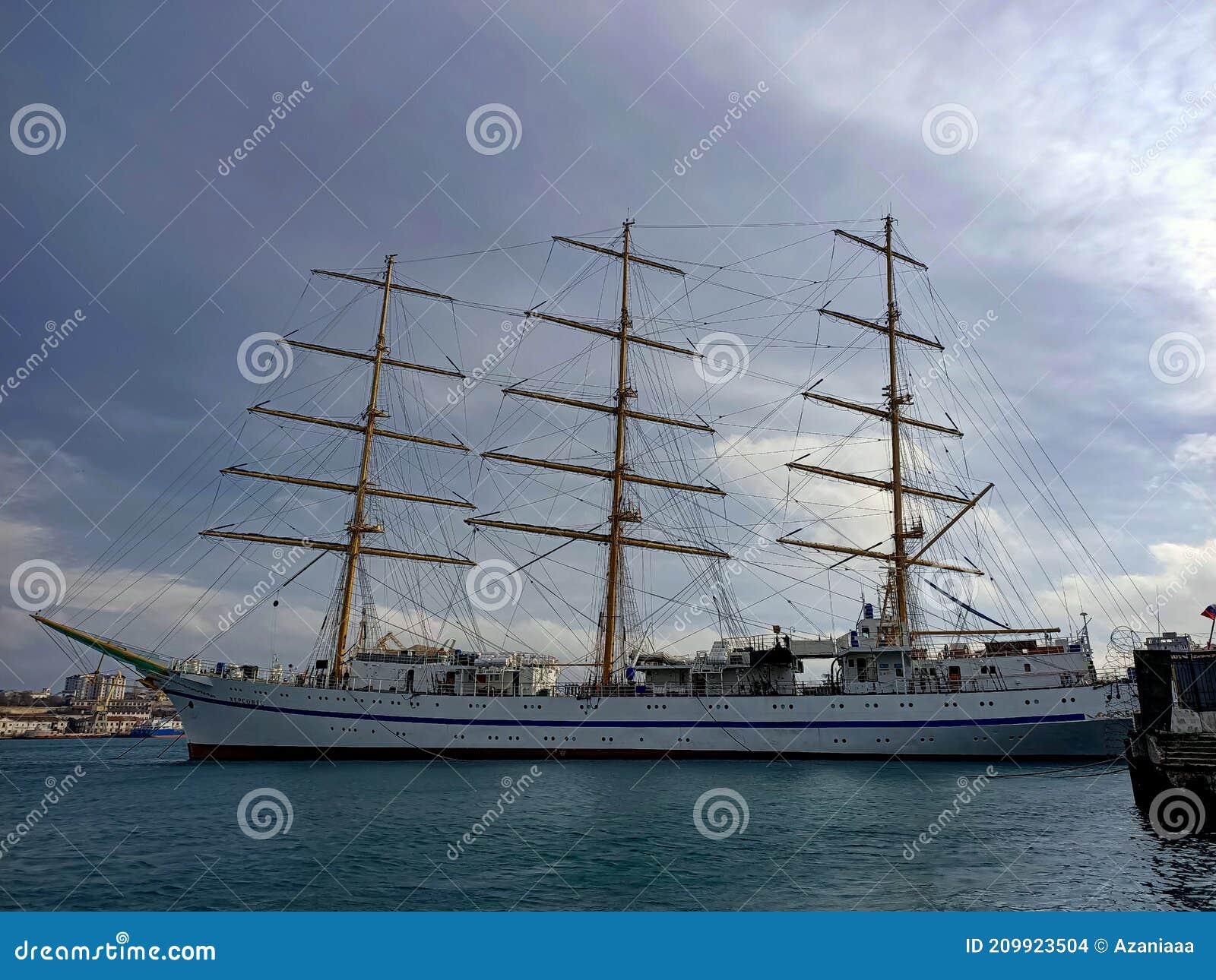 Three Masts Of A Sailing Vessel Boat Royalty-Free Stock Image ...