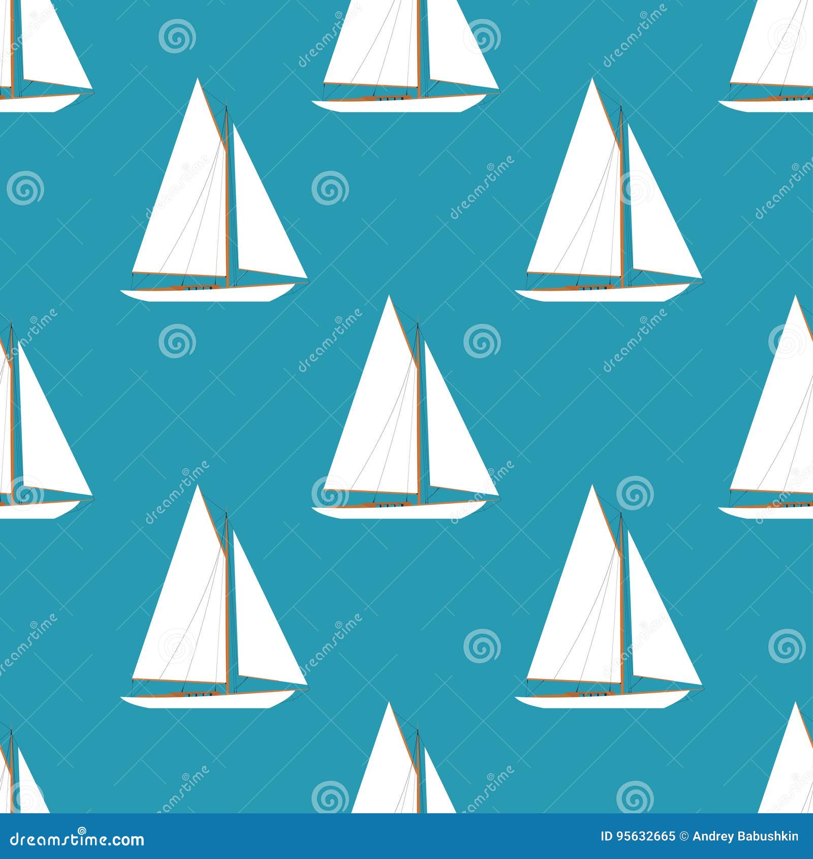 Sailboat pattern stock vector. Illustration of sail, drawn - 95632665