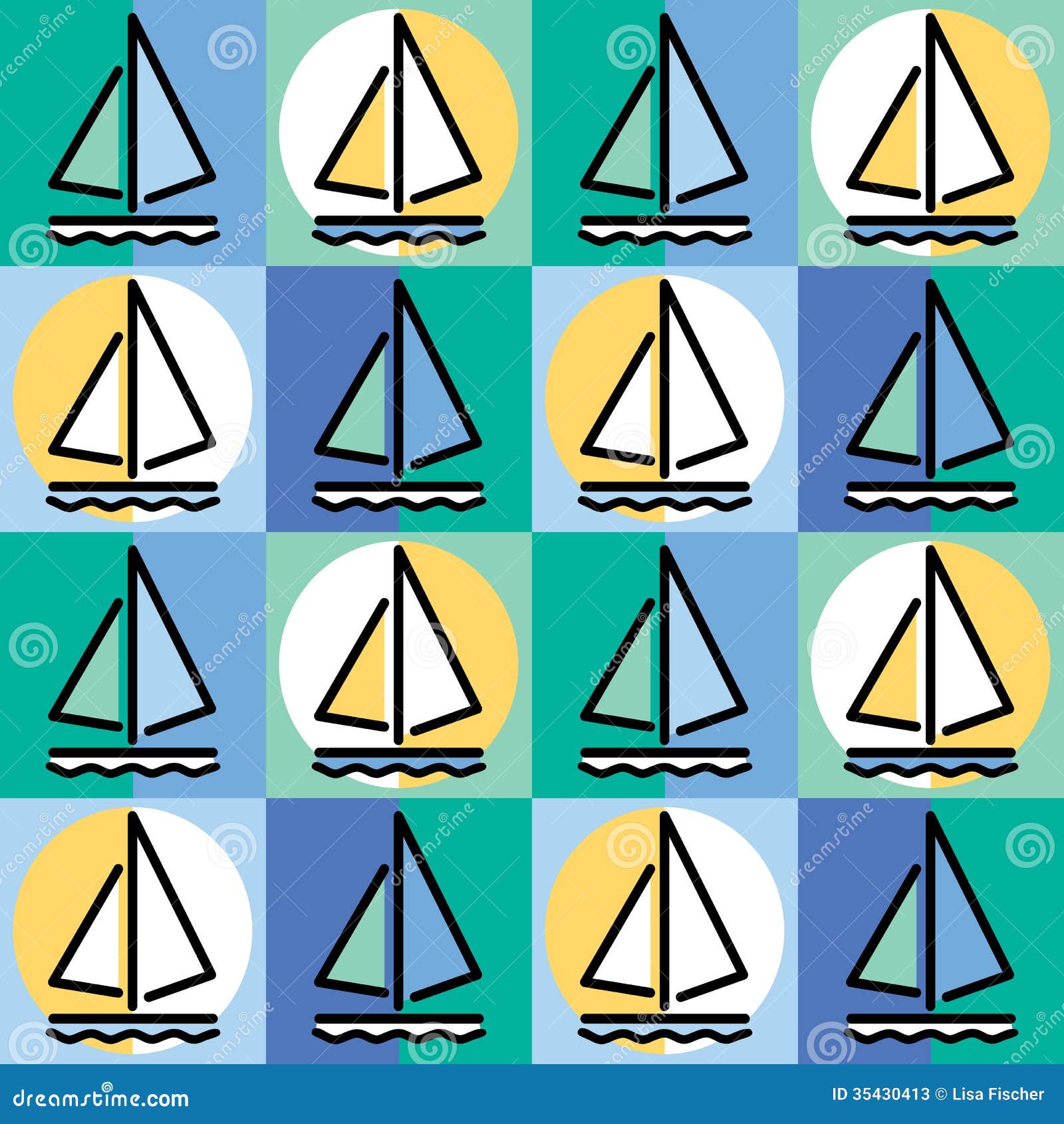 Sailboat Pattern stock vector. Illustration of sailboat - 35430413