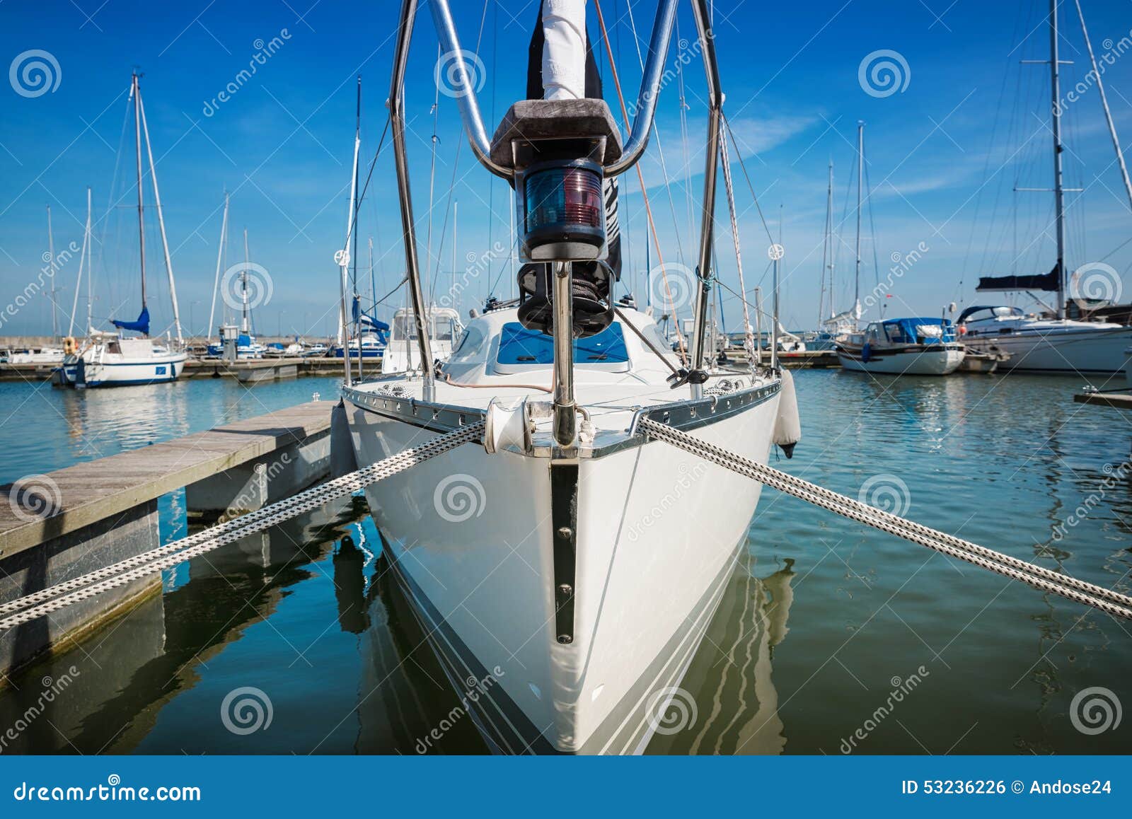 Sailboat stock photo. Image of summer, harbour, rope - 53236226