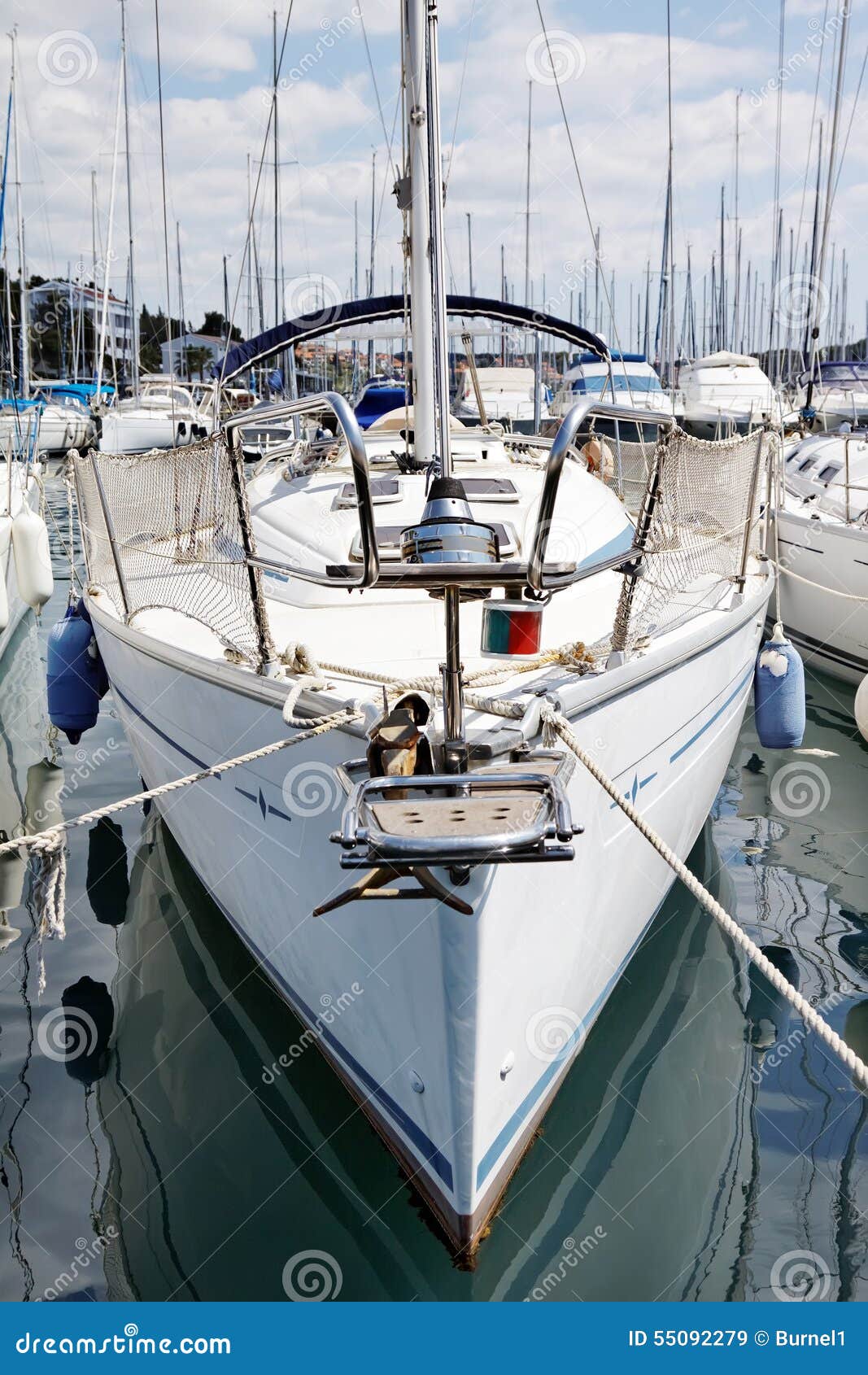 Sailboat in port stock image. Image of moor, clear, nature - 55092279