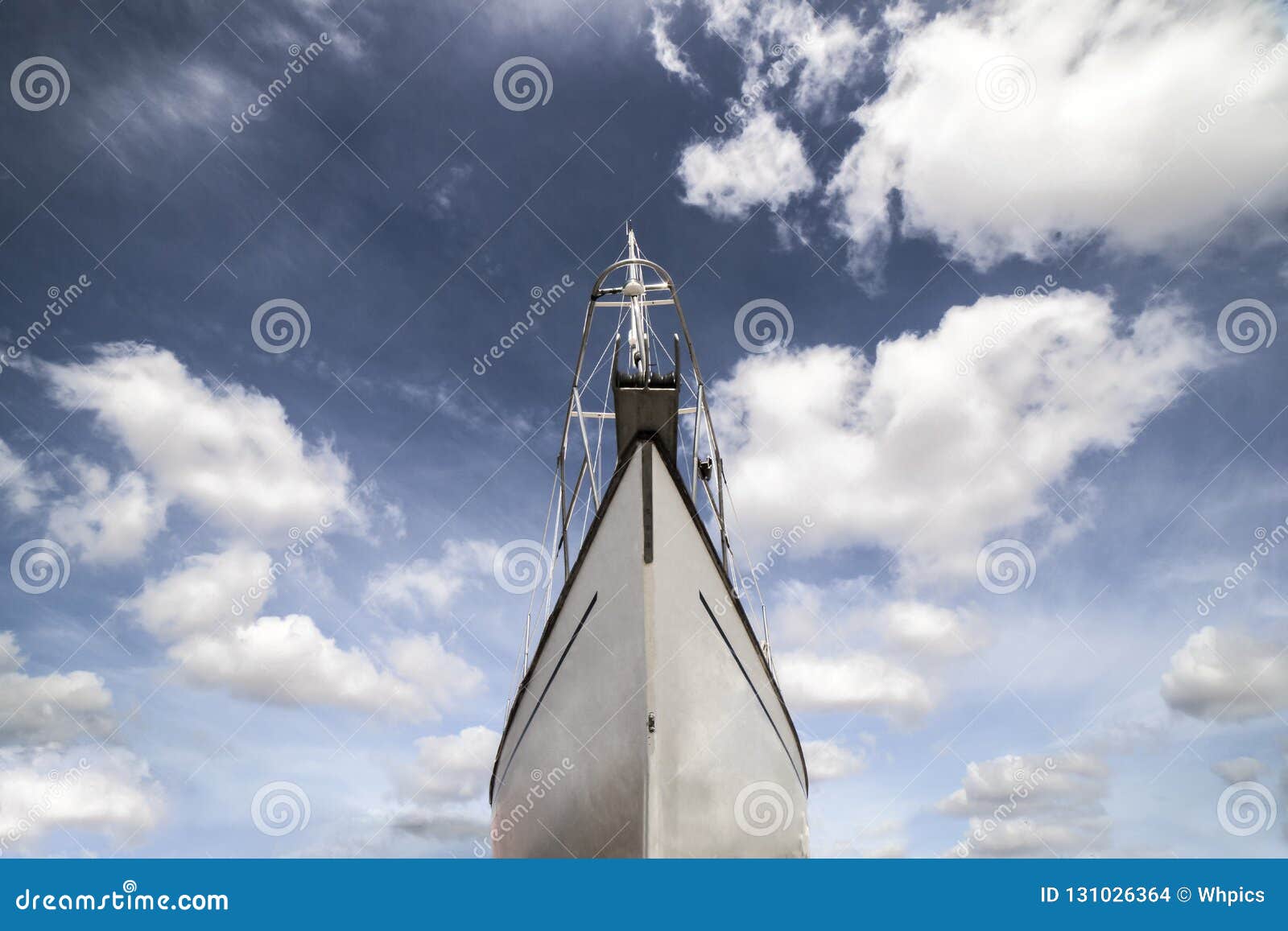 Sailboat Prow. Low Angle Front View Stock Photo - Image of ship, mast ...