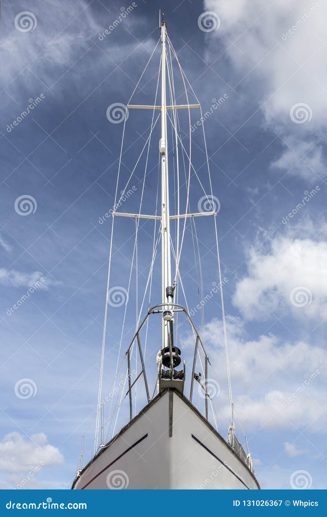 Sailboat Prow. Low Angle Front View Stock Image - Image of ship ...