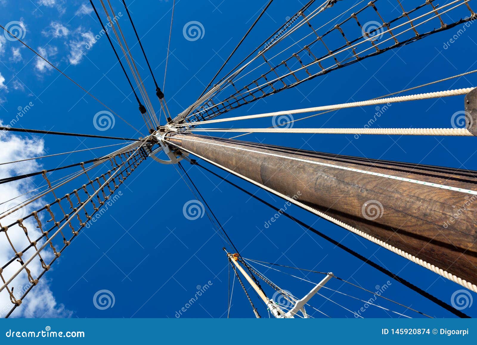 Sailboat Rigging and Big Mast Stock Photo - Image of mast, adult: 145920874