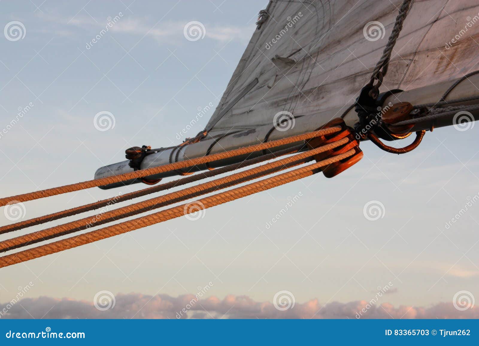 Sailboat Rigging on an Evening Cruise Stock Image - Image of evening ...