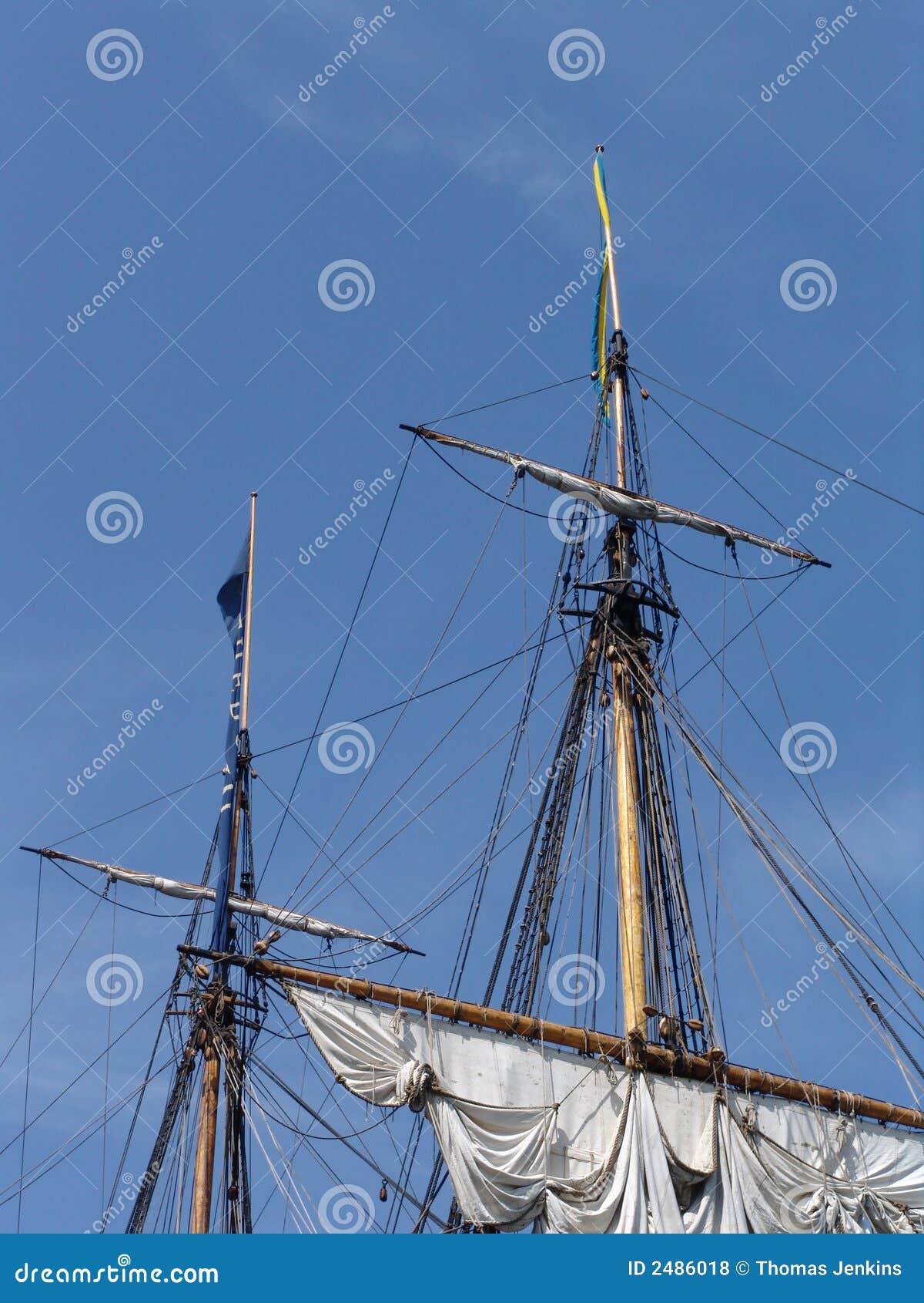 Sailboat rigging and masts stock photo. Image of rigged - 2486018