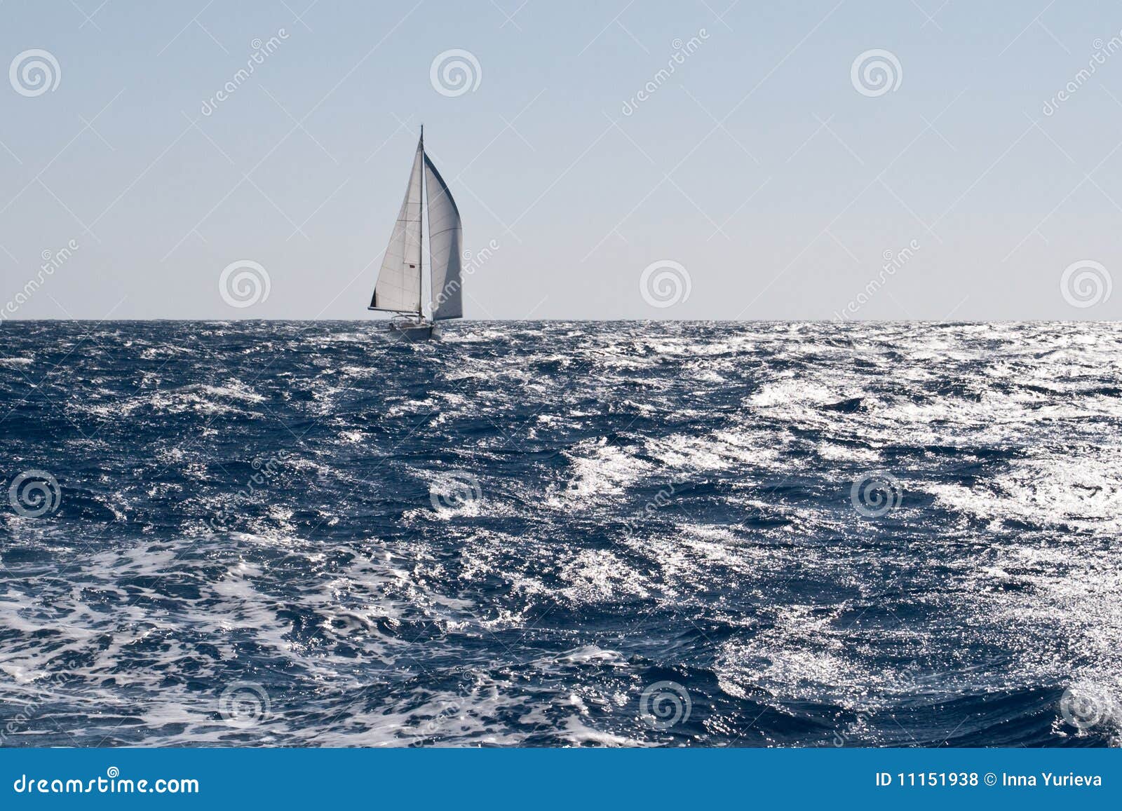 Sailboat on rough sea stock photo. Image of yacht, channel - 11151938