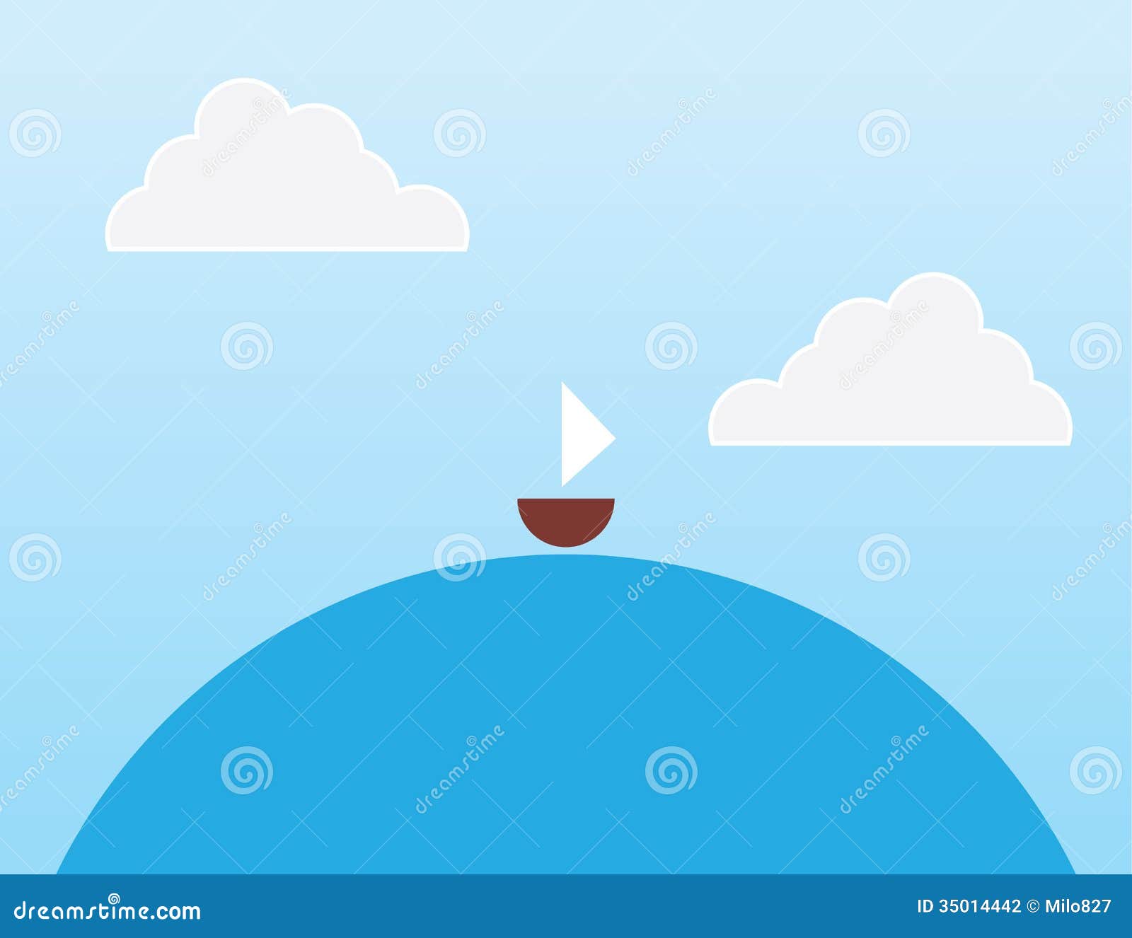 Sailboat Round Water stock vector. Illustration of vessel - 35014442