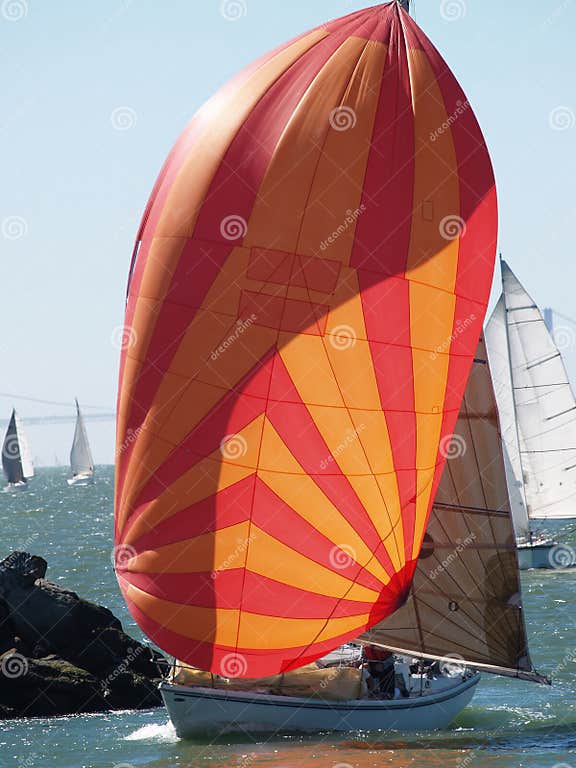 Sailboat Running before the Wind Stock Photo - Image of wind, luxury ...