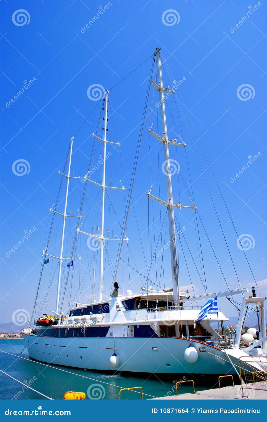 Sailboat Sailing in the Morning with Blue Sky Stock Photo - Image of ...