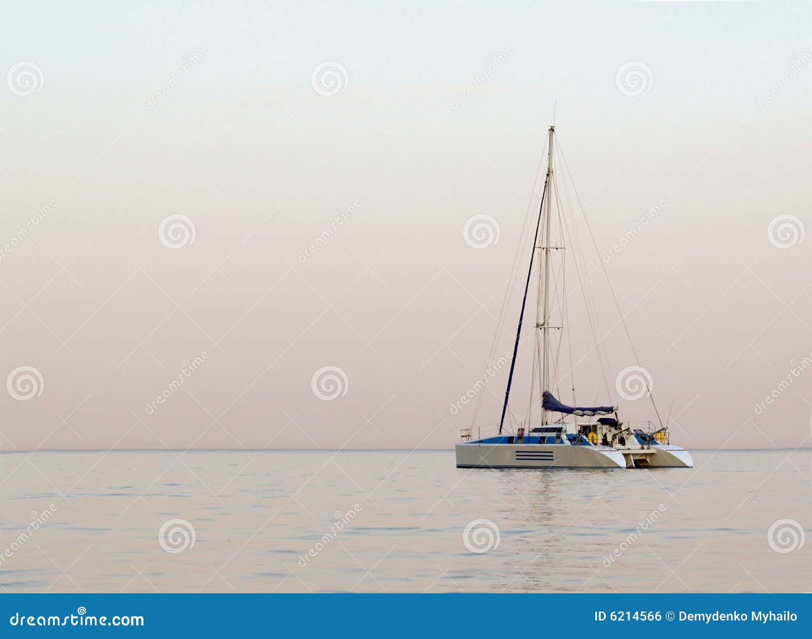Sailboat In Sailing On Wide Open Sea Picture. Image: 6214566