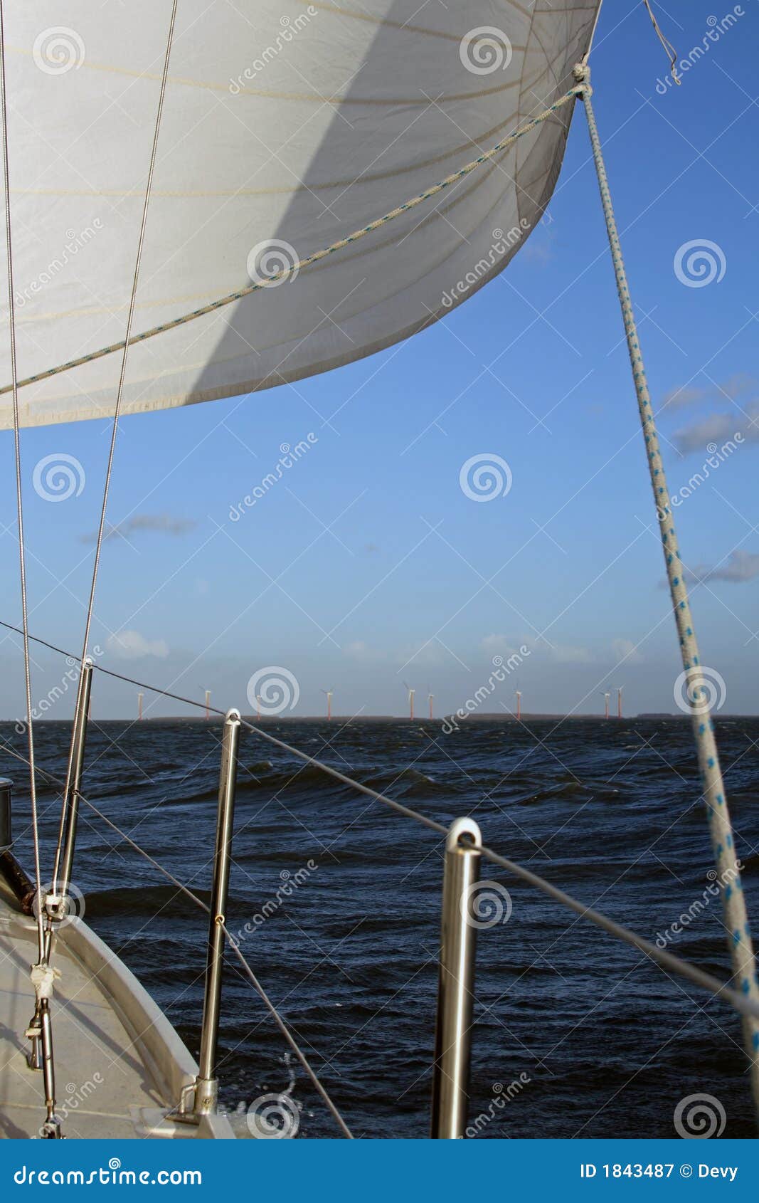 Sailboat Sails Catch Wind stock image. Image of water - 1843487