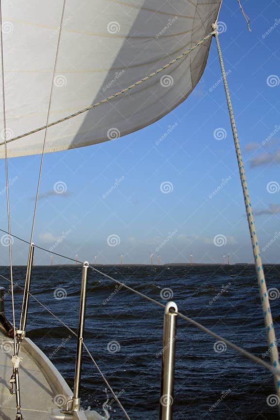 Sailboat Sails Catch Wind stock image. Image of water - 1843487