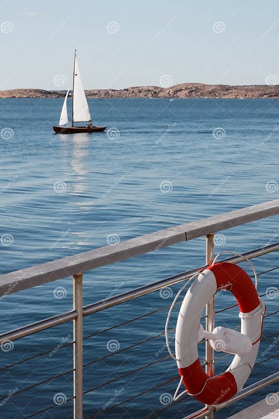 A sailboat at sea stock image. Image of retired, sailing - 20584625