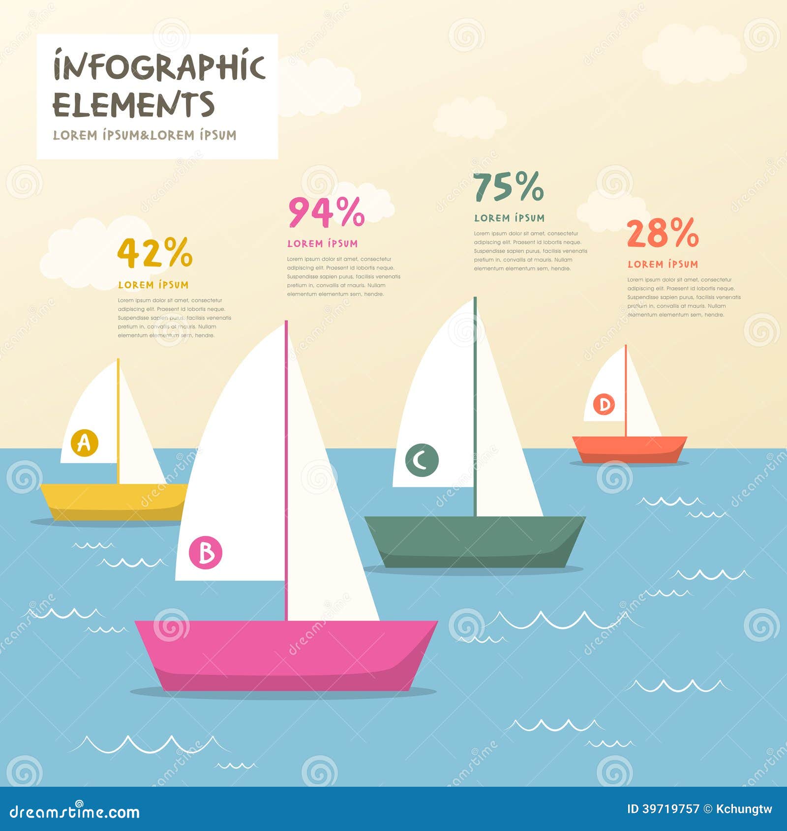 Sailboat and Sea Infographics Design Stock Vector - Illustration of ...