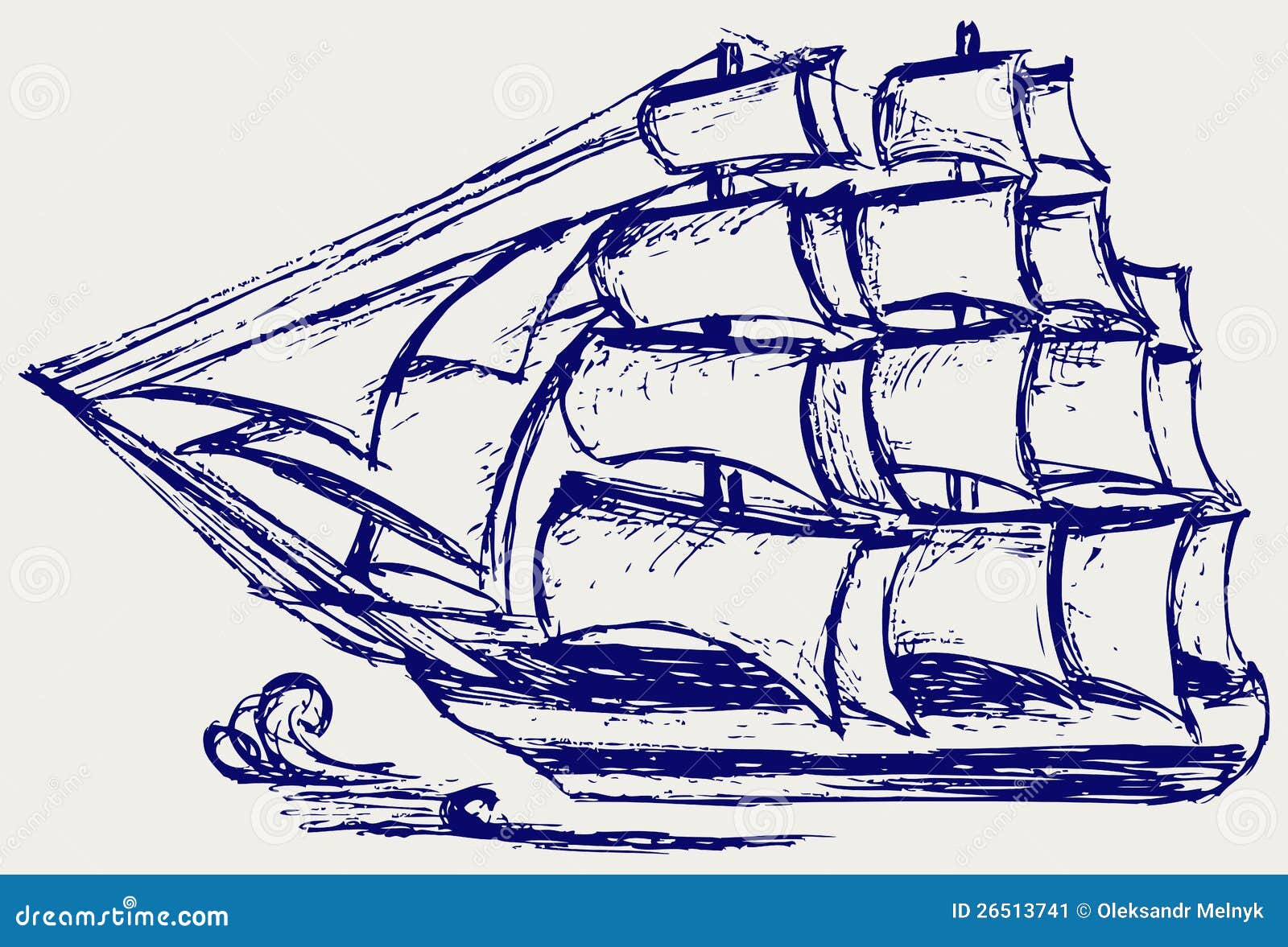 Sailboat sketch stock vector. Illustration of efficient - 26513741