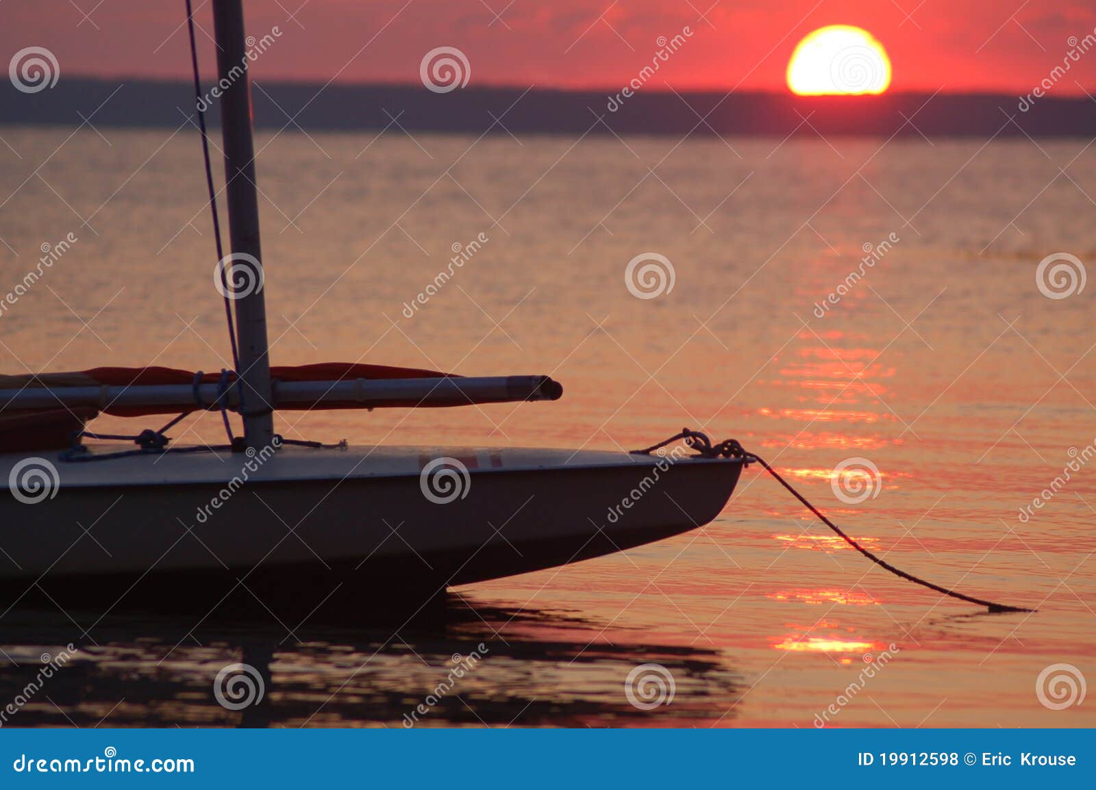 Sailboat Sunset stock photo. Image of light, beautiful - 19912598