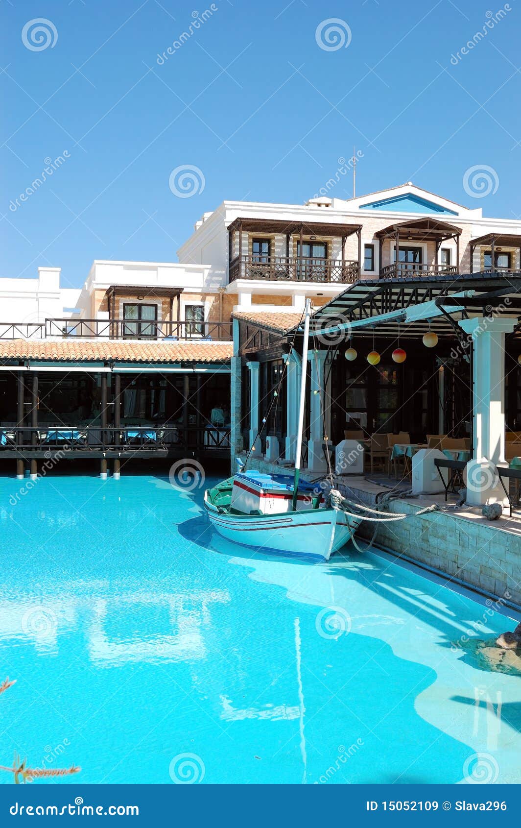 Sailboat in swimming pool stock image. Image of mediterranean - 15052109