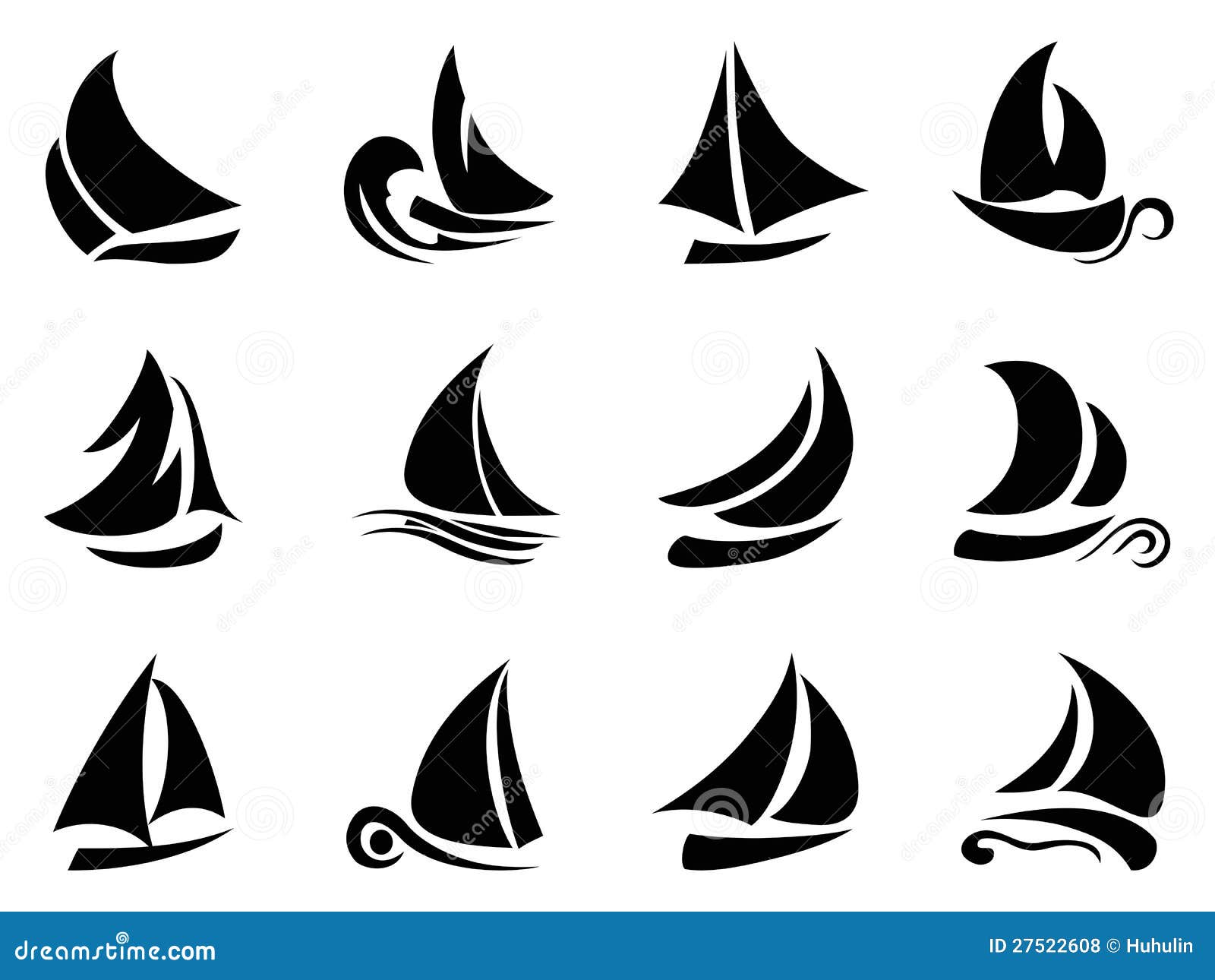 Sailboat symbol stock vector. Illustration of hull, sail - 27522608