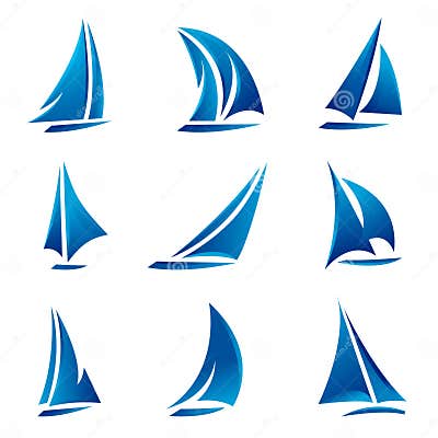Sailboat symbol set stock vector. Illustration of element - 16503512
