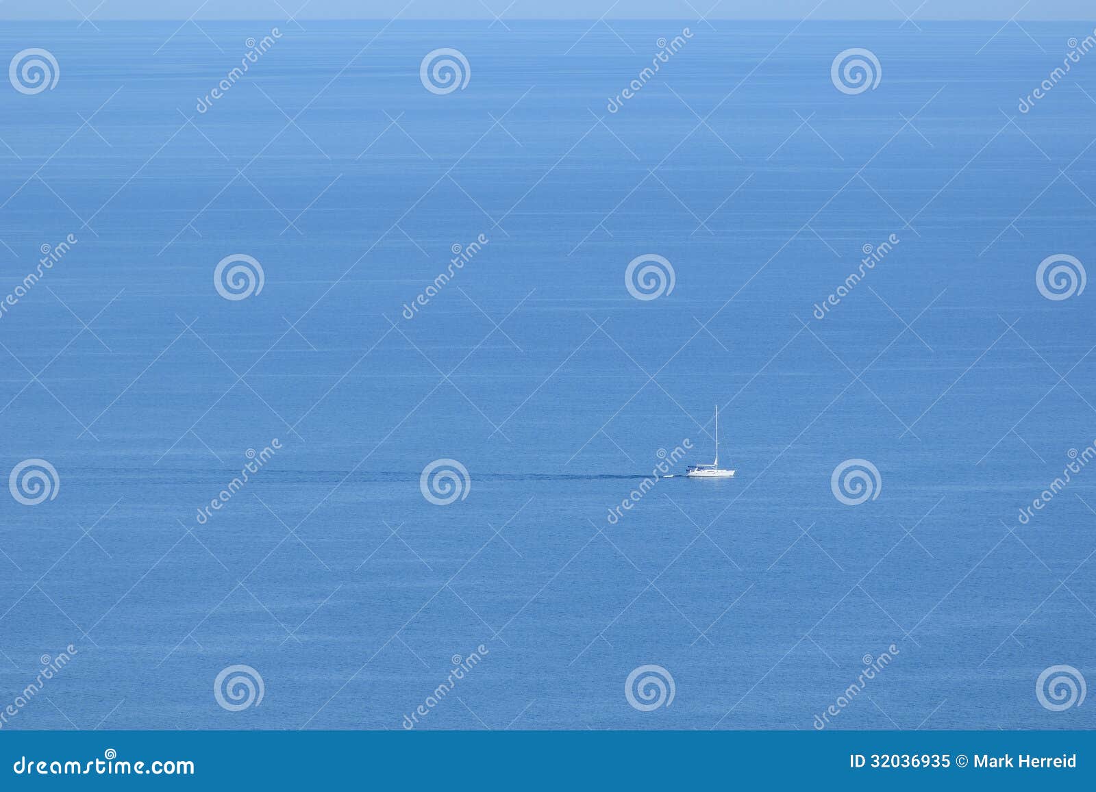 Sailboat on Vast Open Ocean Stock Image - Image of sailing, vast: 32036935
