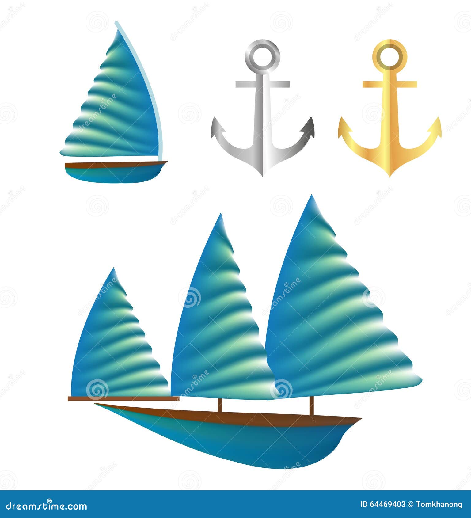 Sailboat Vector Desing Element for Summer Season. Stock Vector ...