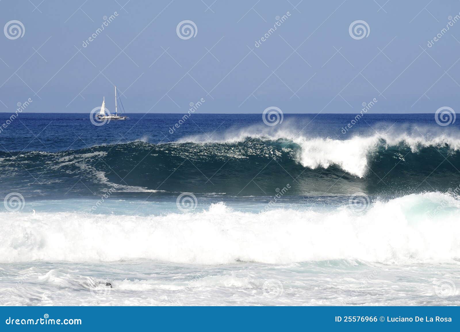Sailboat and waves stock photo. Image of navigation, nautical - 25576966