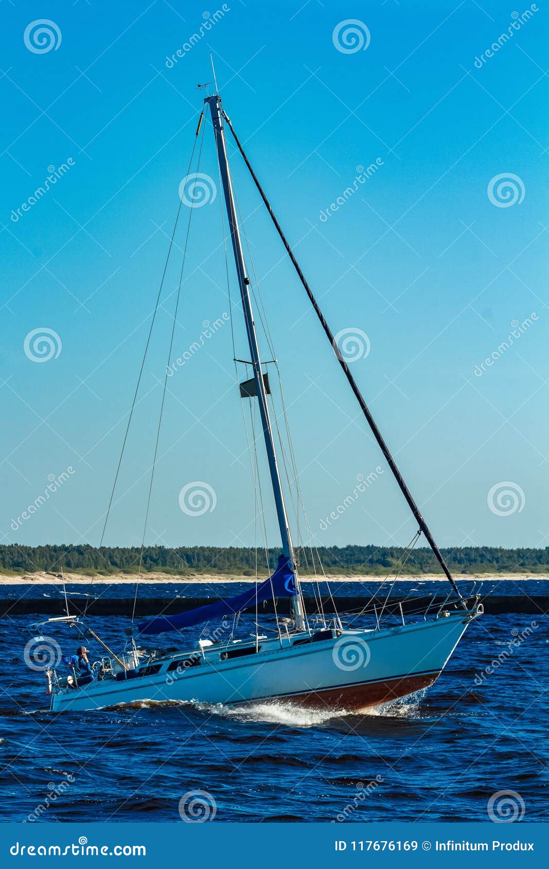 Sailboat on the waves editorial stock image. Image of nautical - 117676169