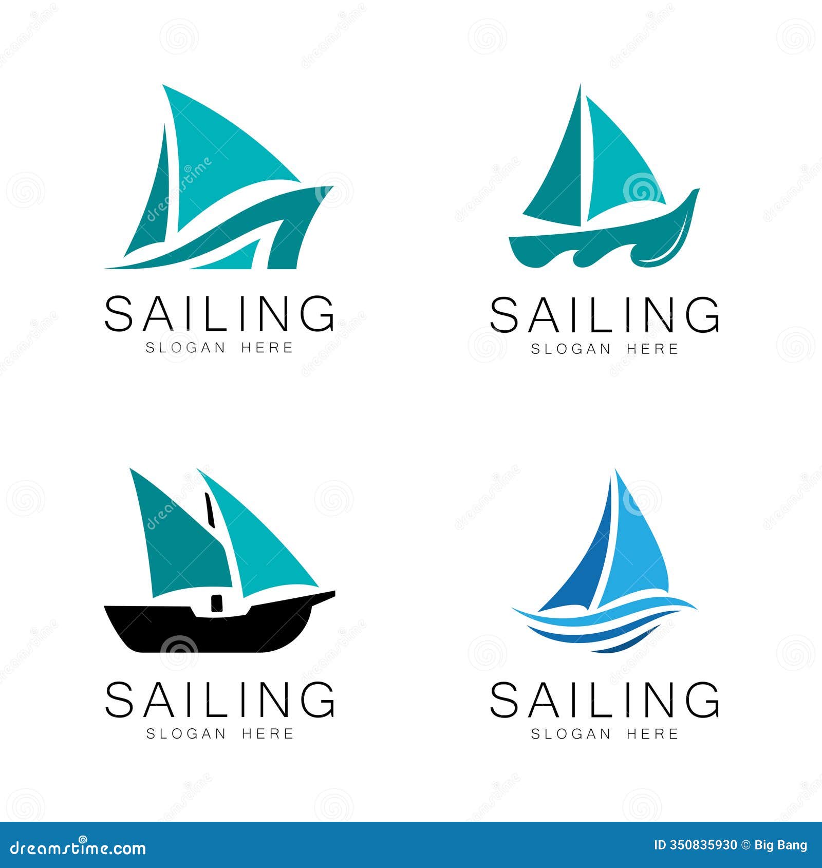 Sailboat on the Waves. Vector Illustration Stock Photo - Image of icon ...