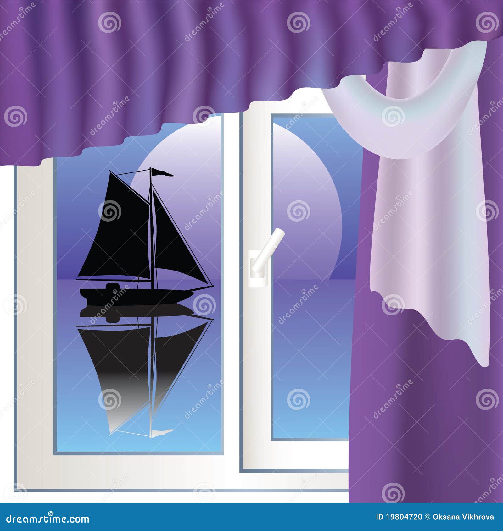 Sailboat and window stock vector. Illustration of voyage - 19804720