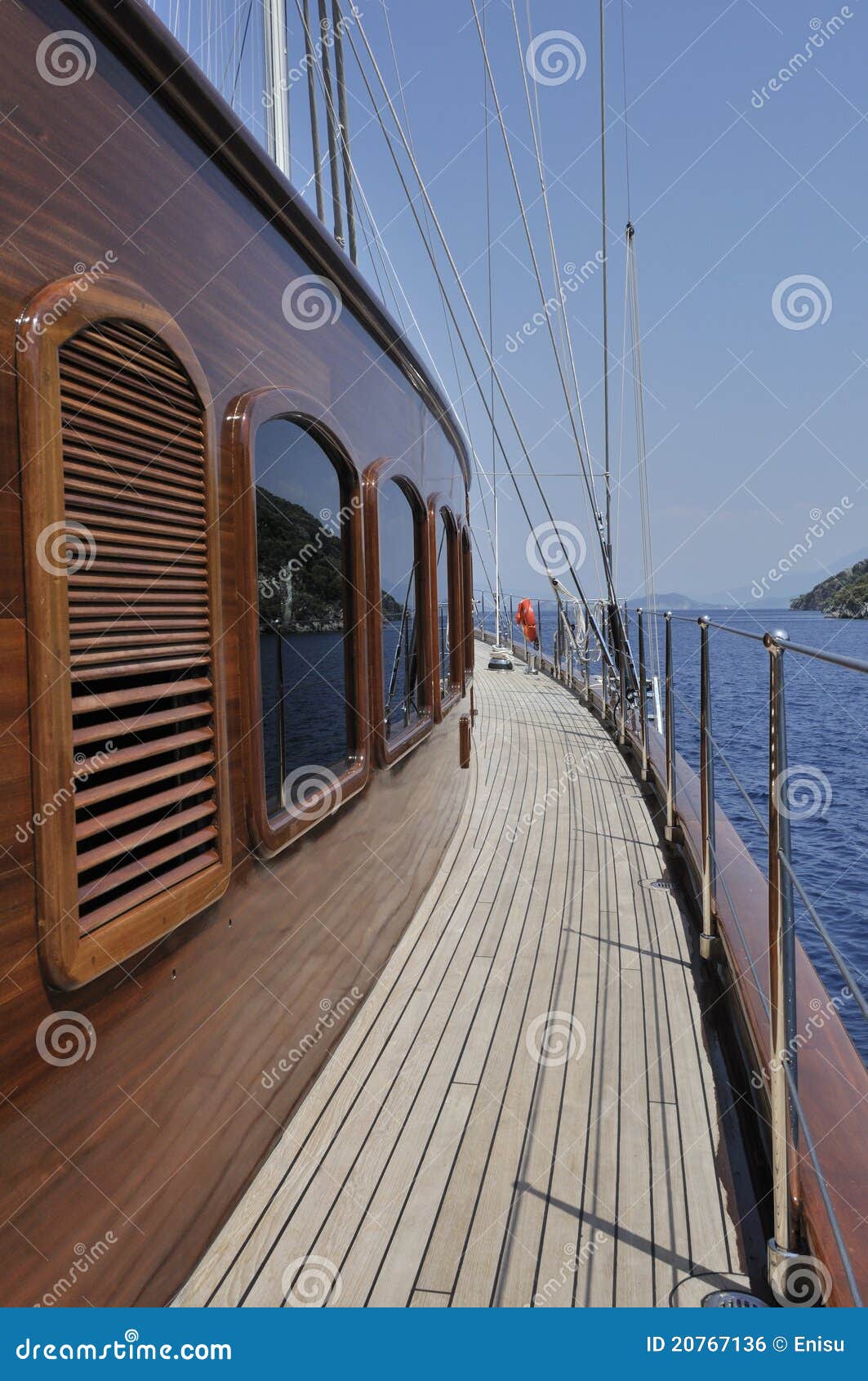 Sailboat wooden deck stock photo. Image of fish, boating - 20767136