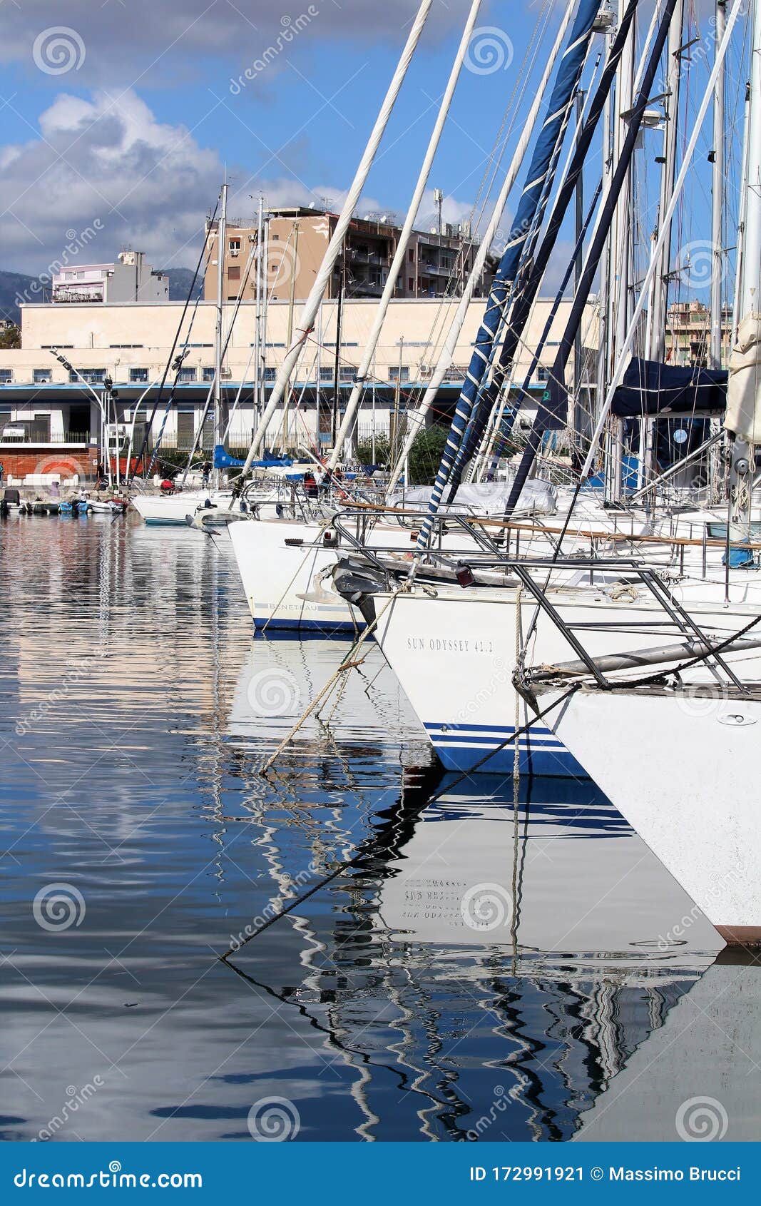 Sailboats Moored in the Harbor Stock Image - Image of harbor, maritime ...