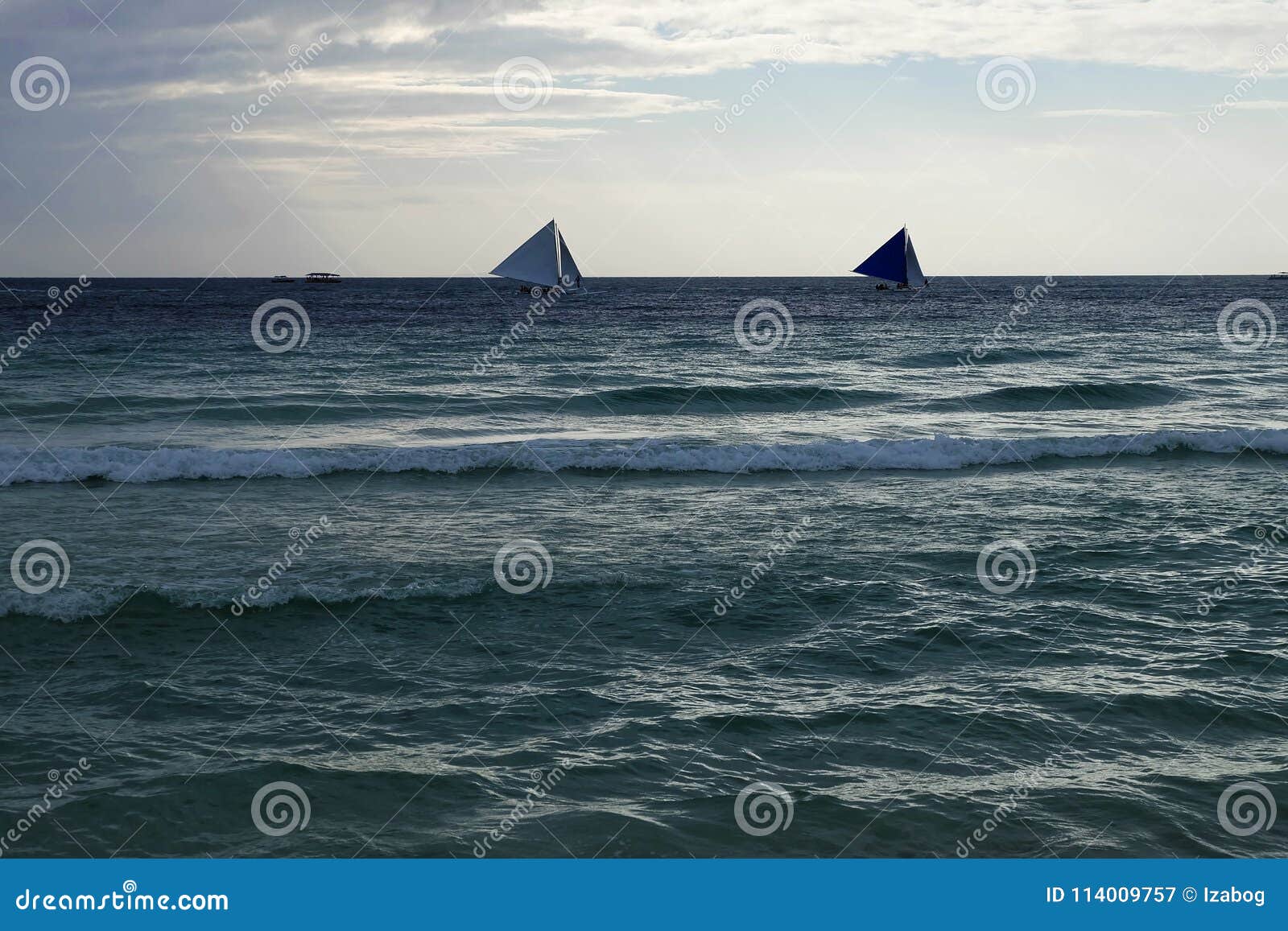 Sailboats Over the Rough Sea Stock Image - Image of boats, vacation ...