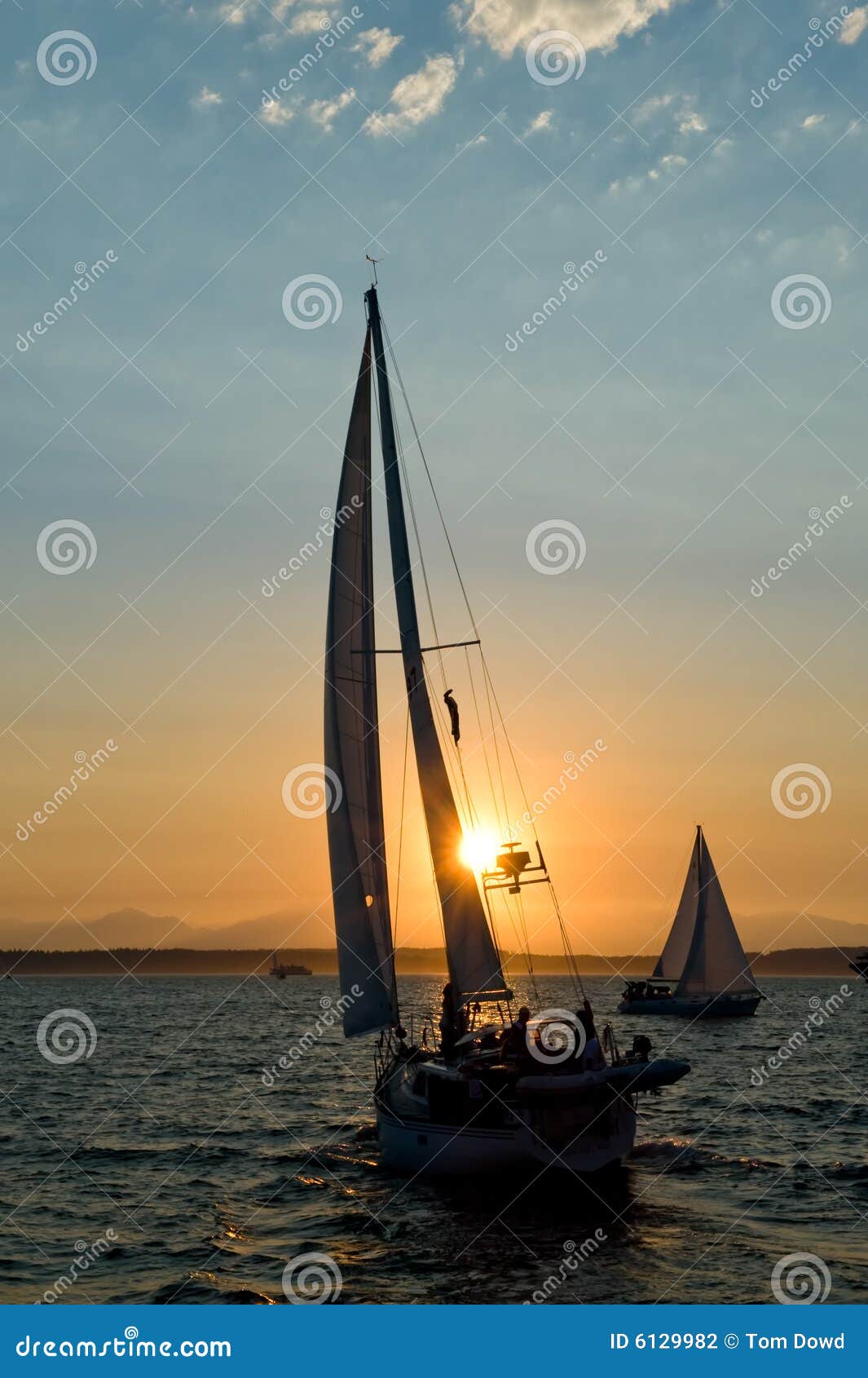 Sailboats at sunset stock photo. Image of leisure, vacation - 6129982