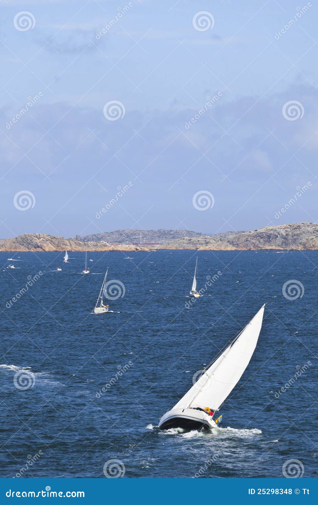 Sailboats on the windy sea stock photo. Image of ripples - 25298348