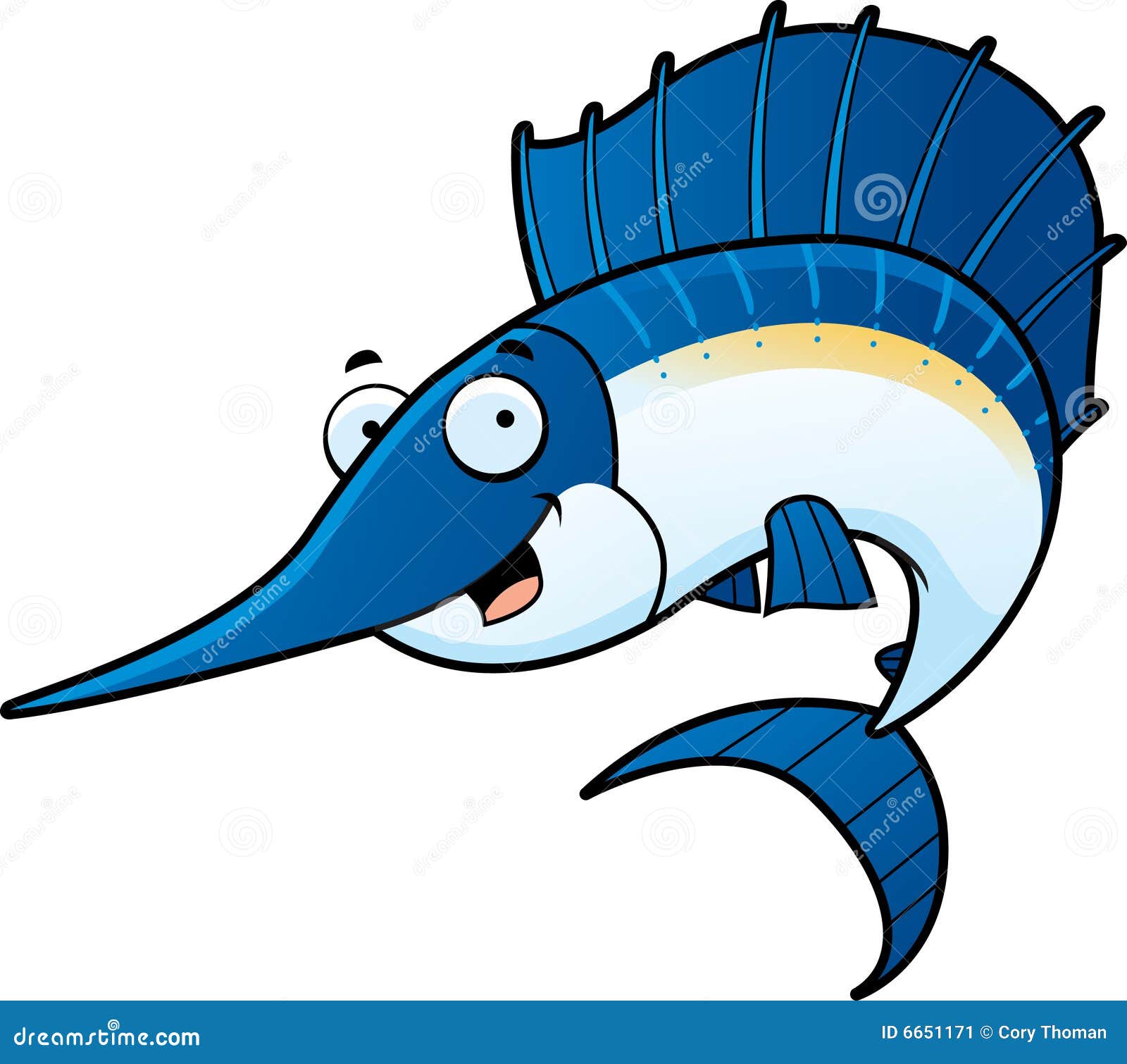 Sailfish stock vector. Illustration of ocean, smiling - 6651171