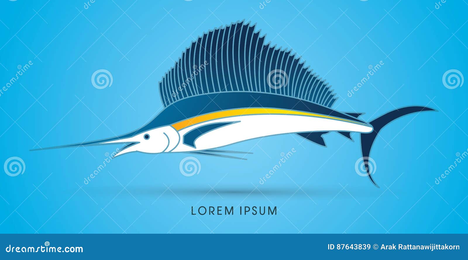 Sailfish graphic vector. stock vector. Illustration of designed - 87643839