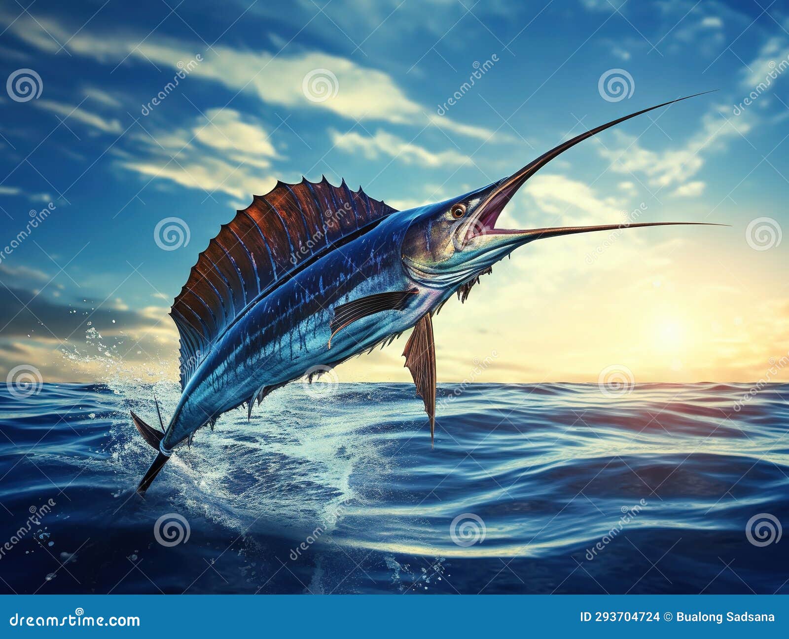 Sailfish Jumping stock illustration. Illustration of sport - 293704724