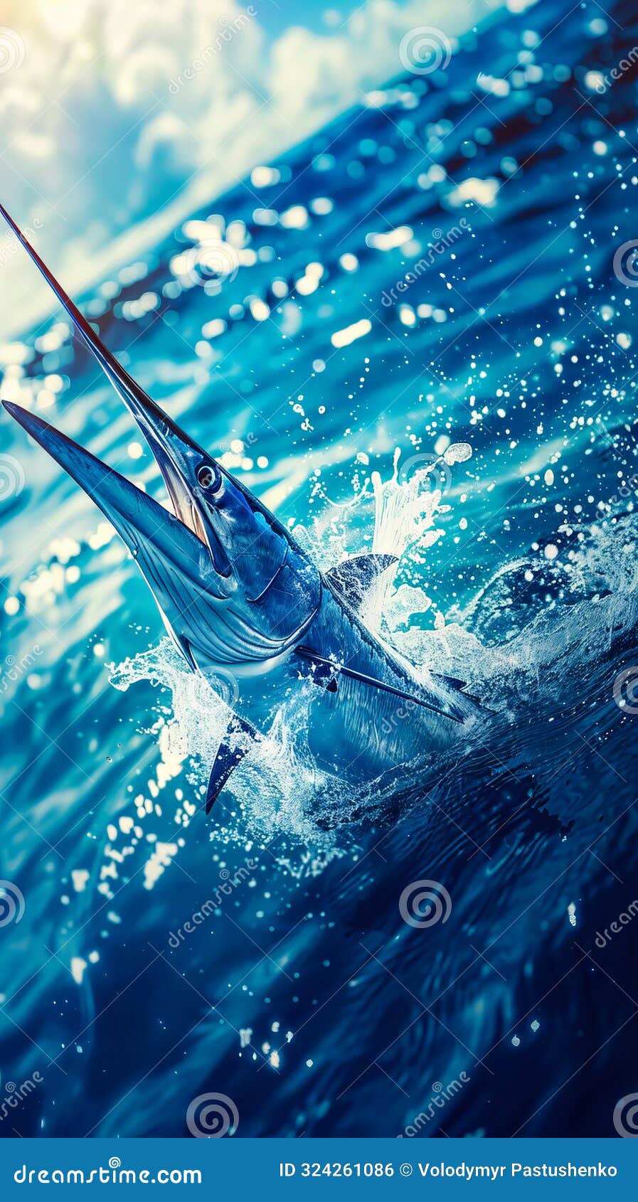 A Sailfish is Jumping Out of the Water Stock Photo - Image of outdoor ...