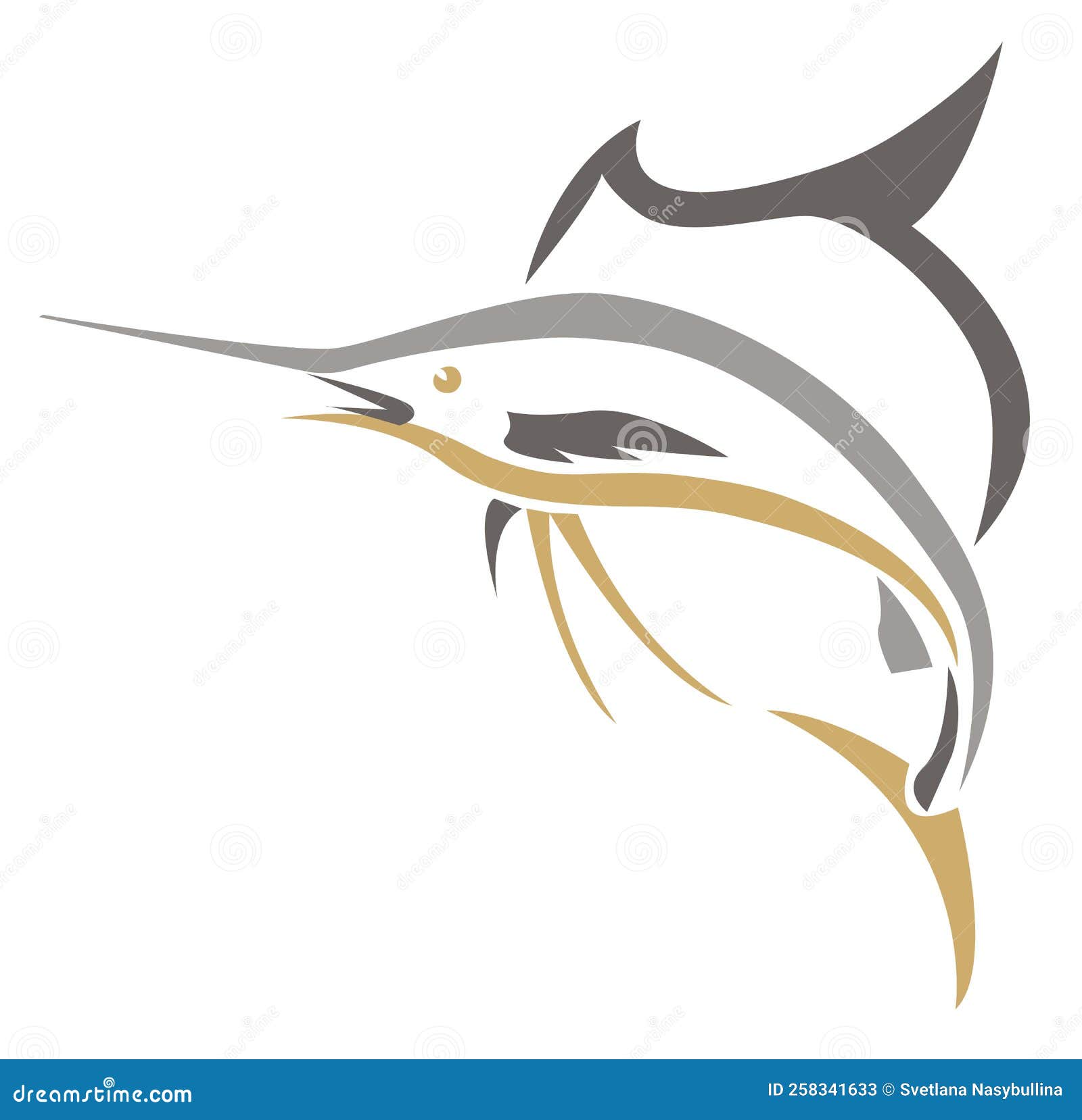 Sailfish Silhouette Isolated Vector Illustration Stock Vector ...