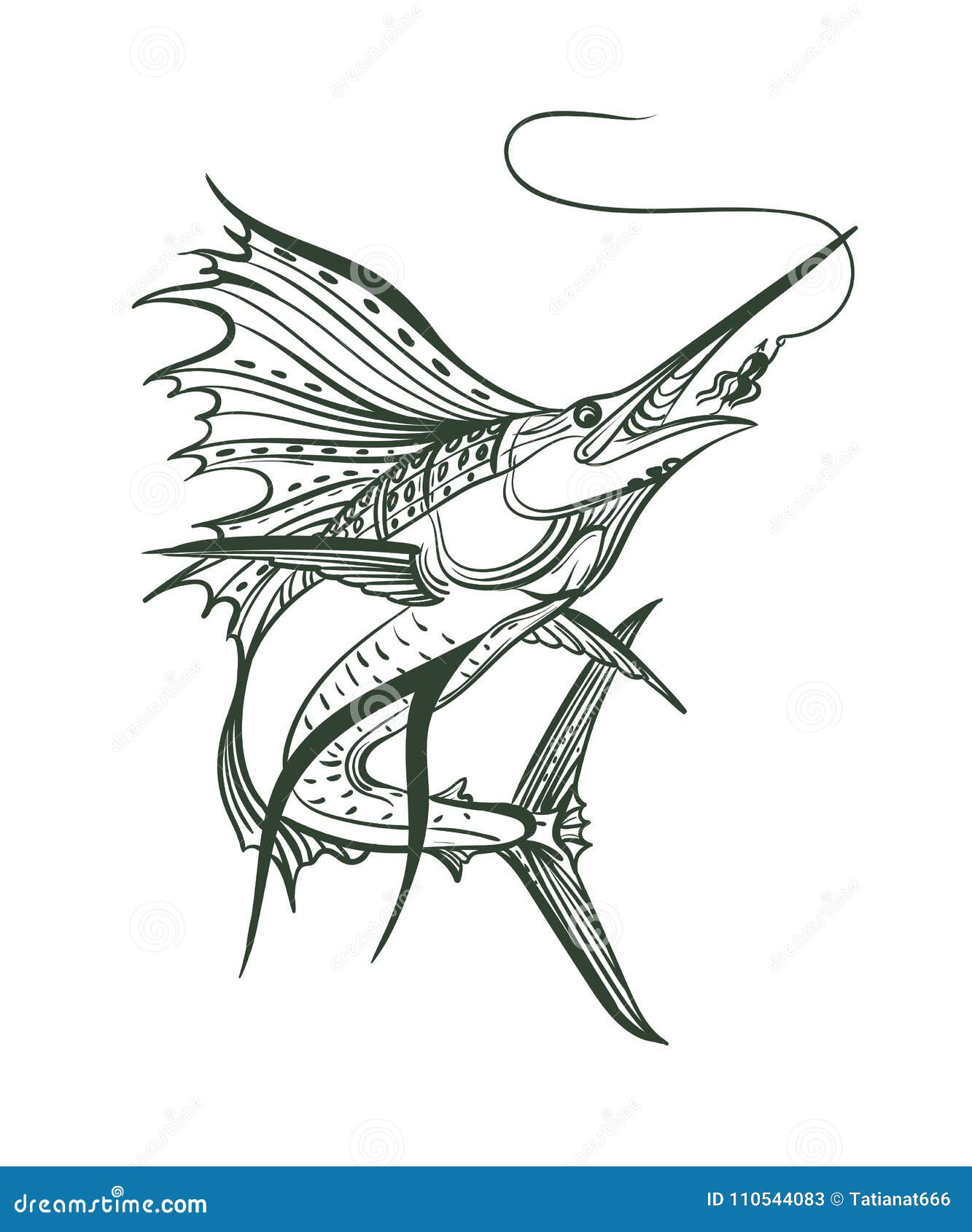Sailfish Vector Illustration Stock Vector - Illustration of graphic ...