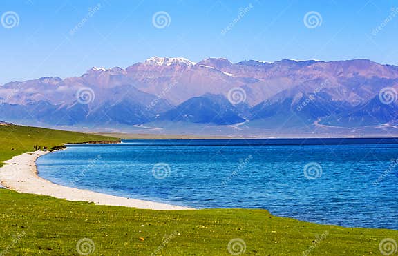 Sailimu Lake stock photo. Image of china, lakes, travel - 4198434