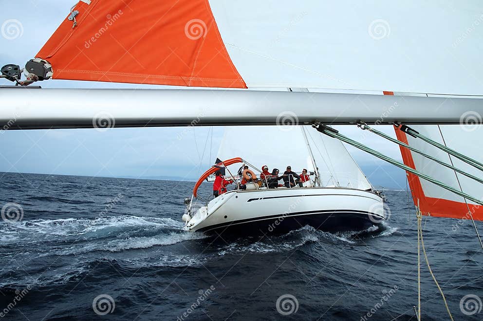 Sailing stock photo. Image of ocean, crew, blue, oceanographic - 1665924
