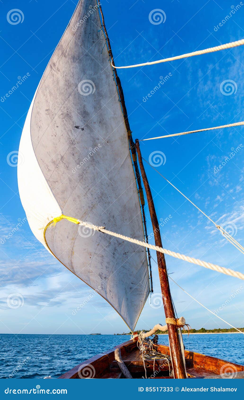 Sailing in African dhow stock image. Image of yacht, outdoor - 85517333