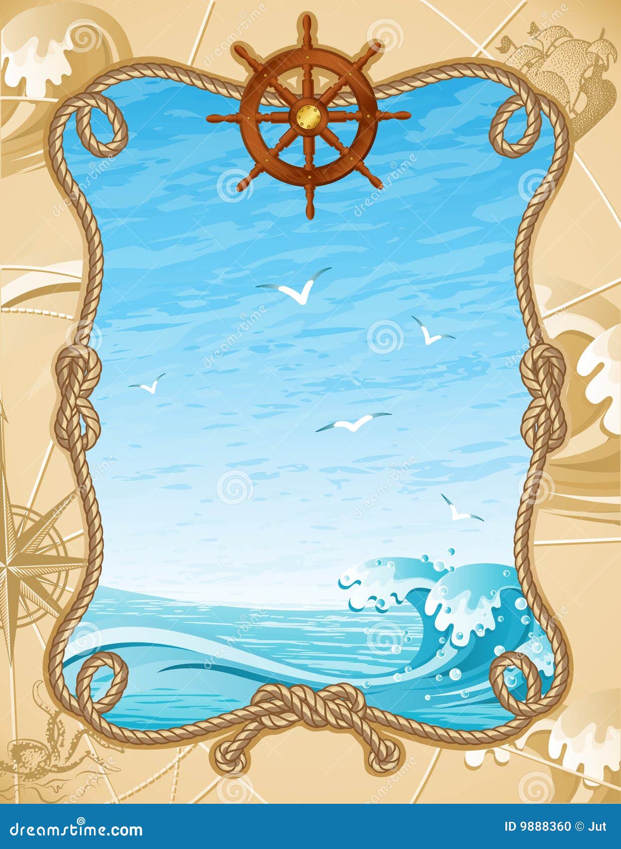 Sailing background stock vector. Illustration of compass - 9888360