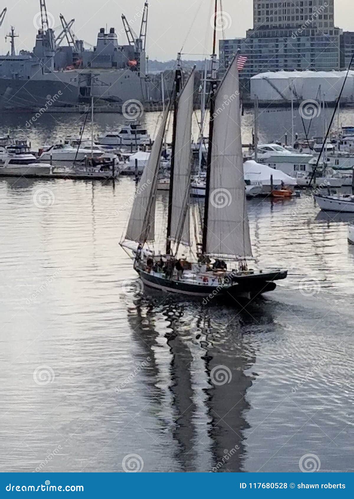 Sail Boat Baltimore Inner Harbor Stock Photo - Image of harbor, boat ...
